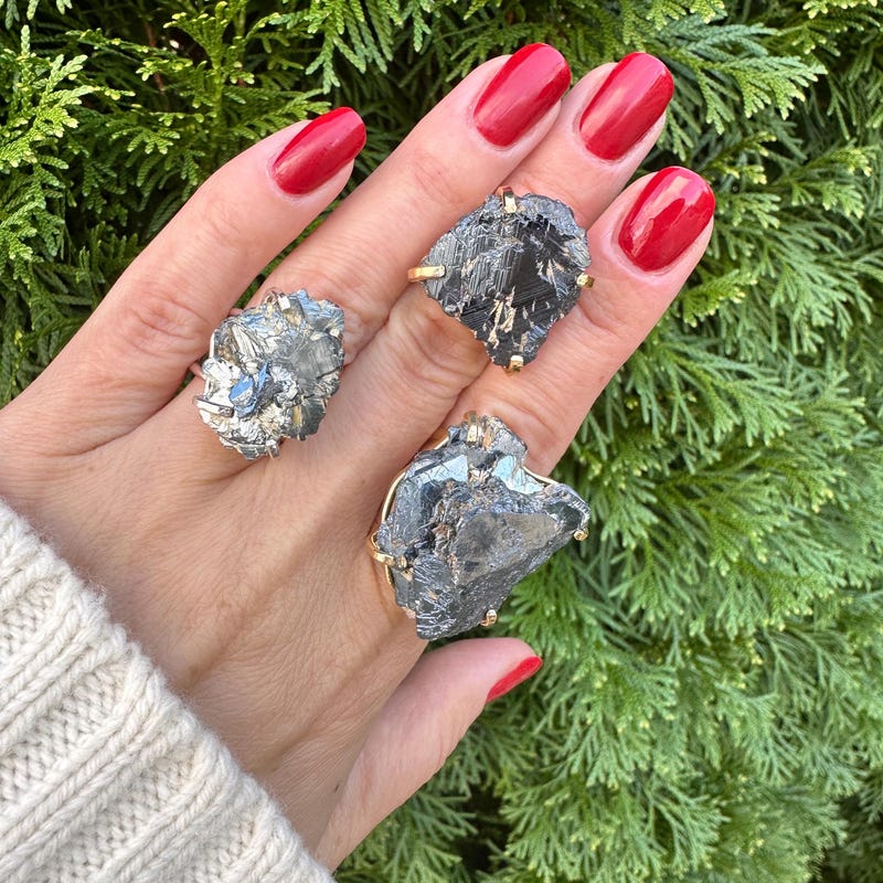 Hematite Ring - Etsy