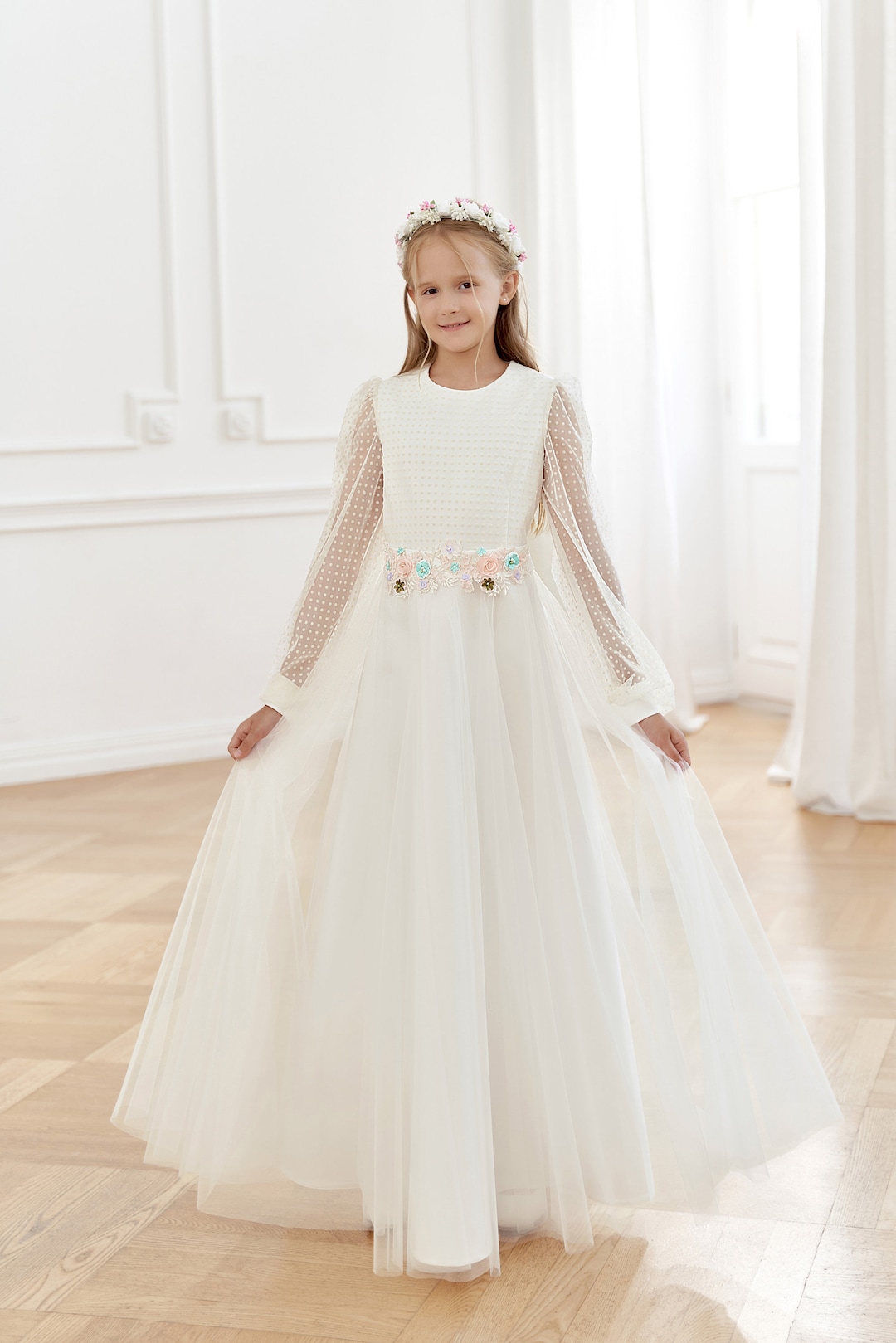 Communion Dress / Kommunionkleid / Vestido De Comunión – Polka Dot ...