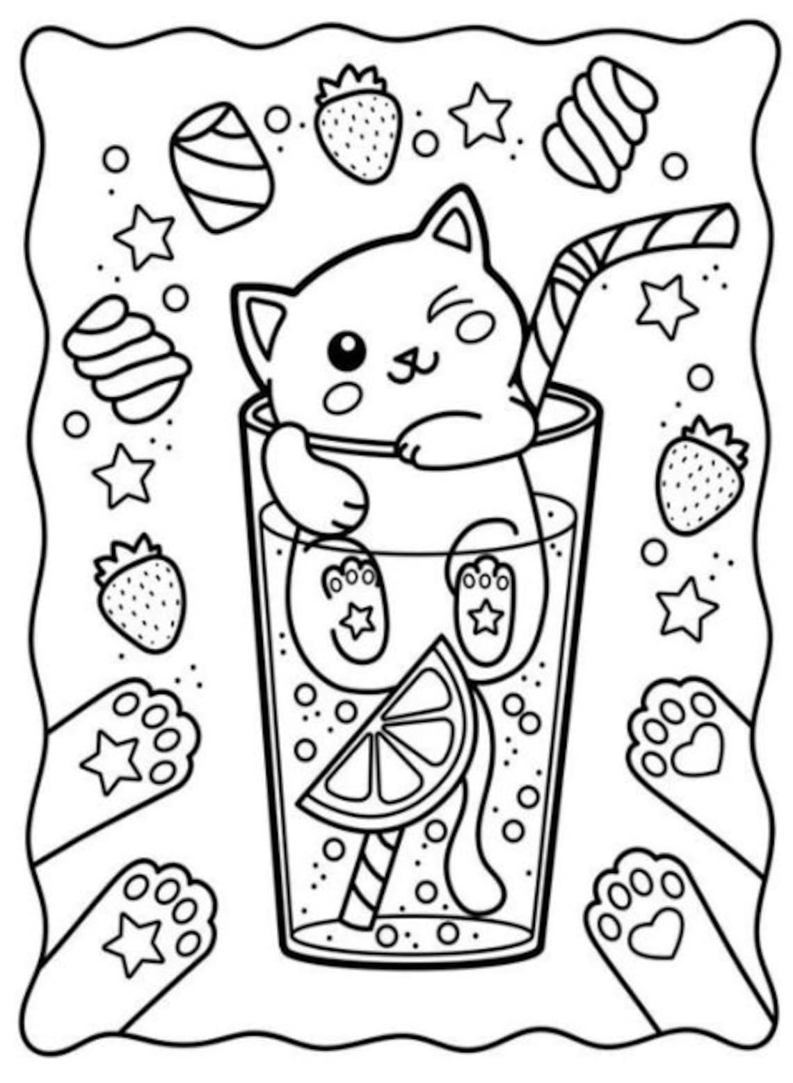 Cute Coloring Page Coloring Page for Kids - Etsy