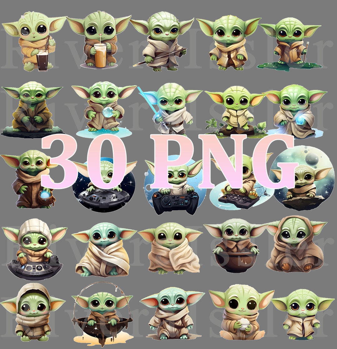 30 Baby Yoda Clipart PNG Bundle, Baby Yoda Love Me You Must PNG Printable, Cute Baby Yoda Png ...