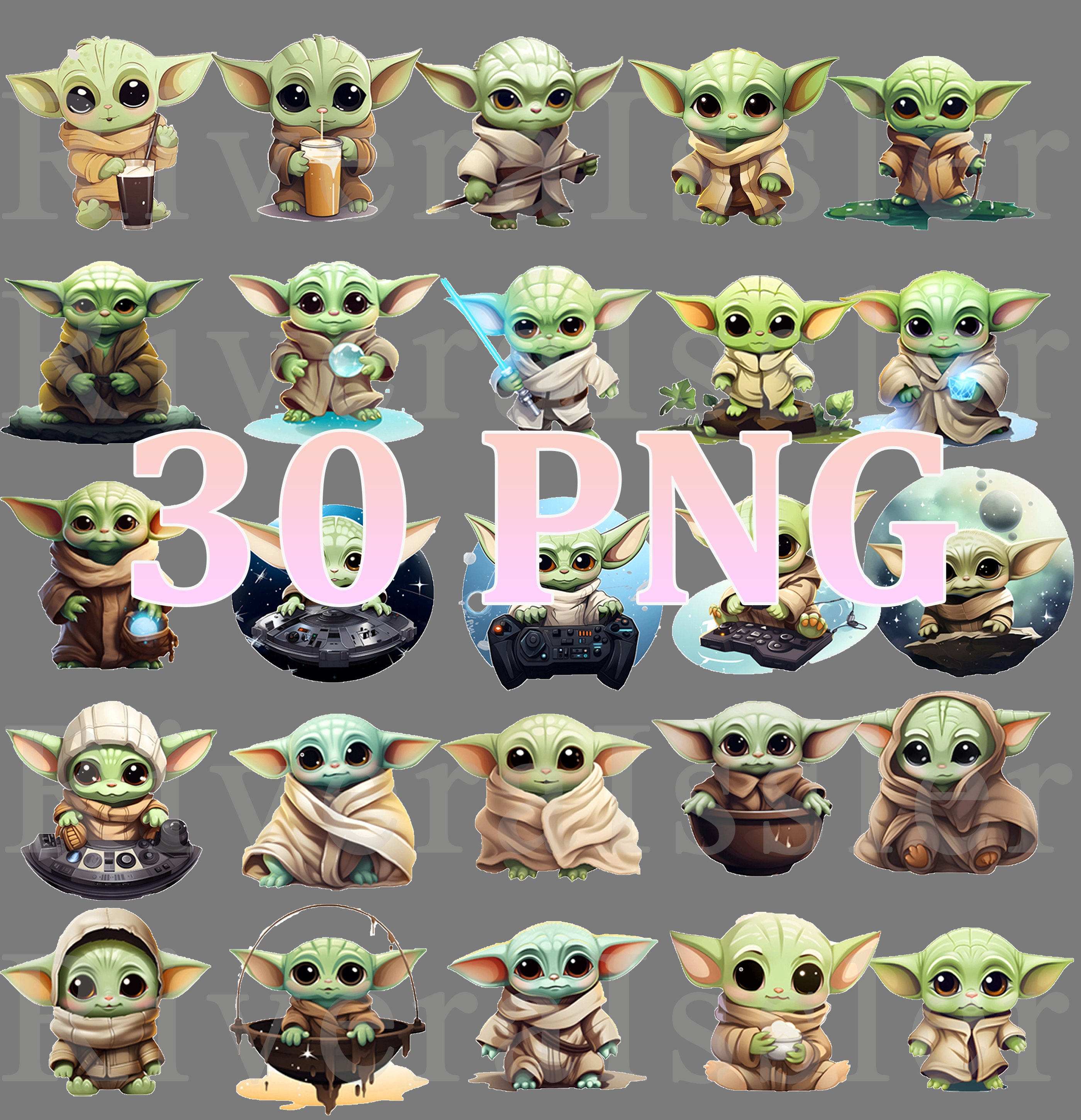 30 Baby Yoda Clipart PNG Bundle, Baby Yoda Love Me You Must PNG Printable, Cute Baby Yoda Png ...