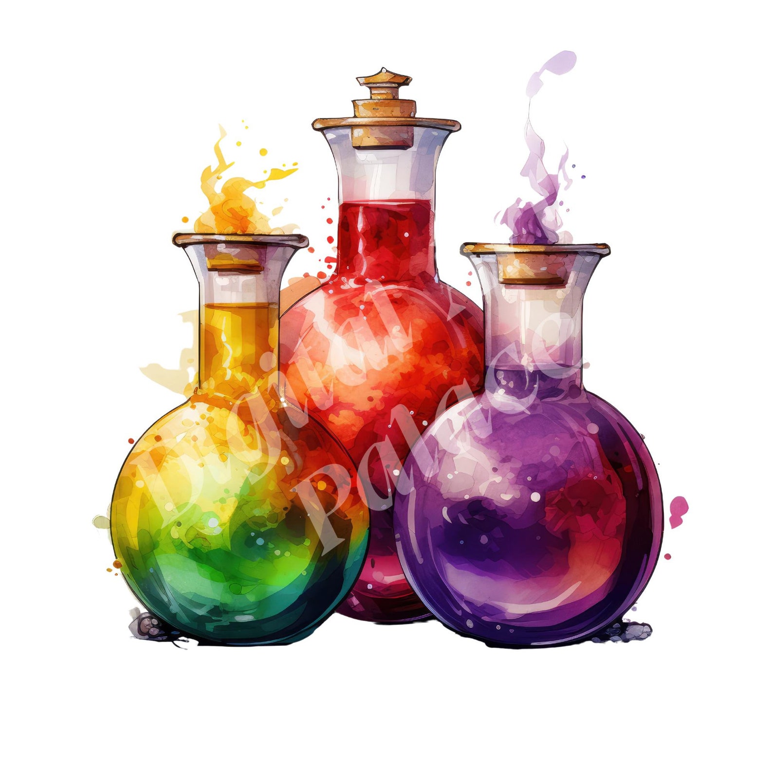 Potion Clipart, Fantasy Magic Clipart, Jpgs, Instant Digital Download ...
