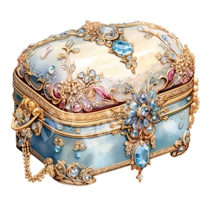 Jewelry Box Clipart, Vintage Jewelry Box Clipart, Instant Digital ...