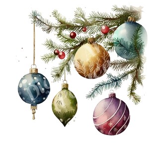 Christmas Baubles Clipart, Christmas Ornament Clipart, Jpgs, Instant ...