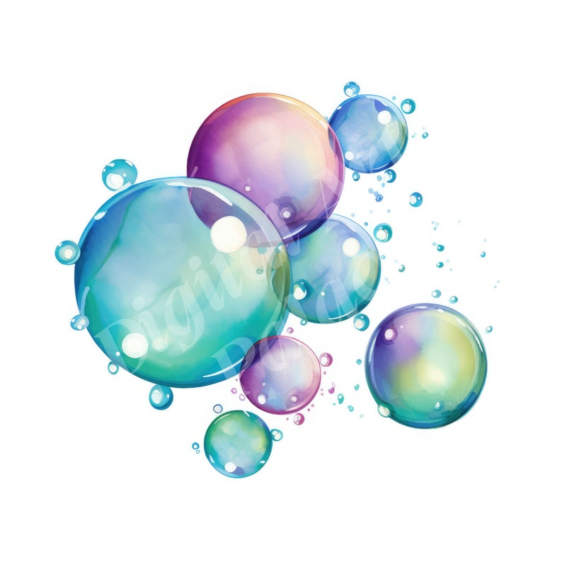 Bubbles Clipart, Colorful Bubbles Clipart, Jpgs, Instant Digital ...