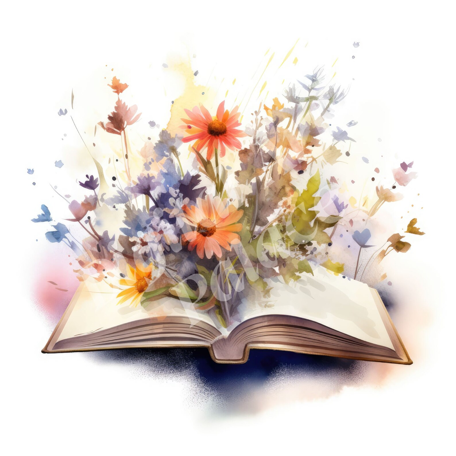 Floral Open Book Clipart Bundle, Fantasy Open Book Clipart, Jpgs ...