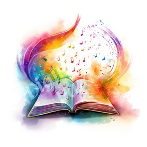 Fantasy Music Book Clipart, Fantasy Book Clipart, Jpgs, Digital ...