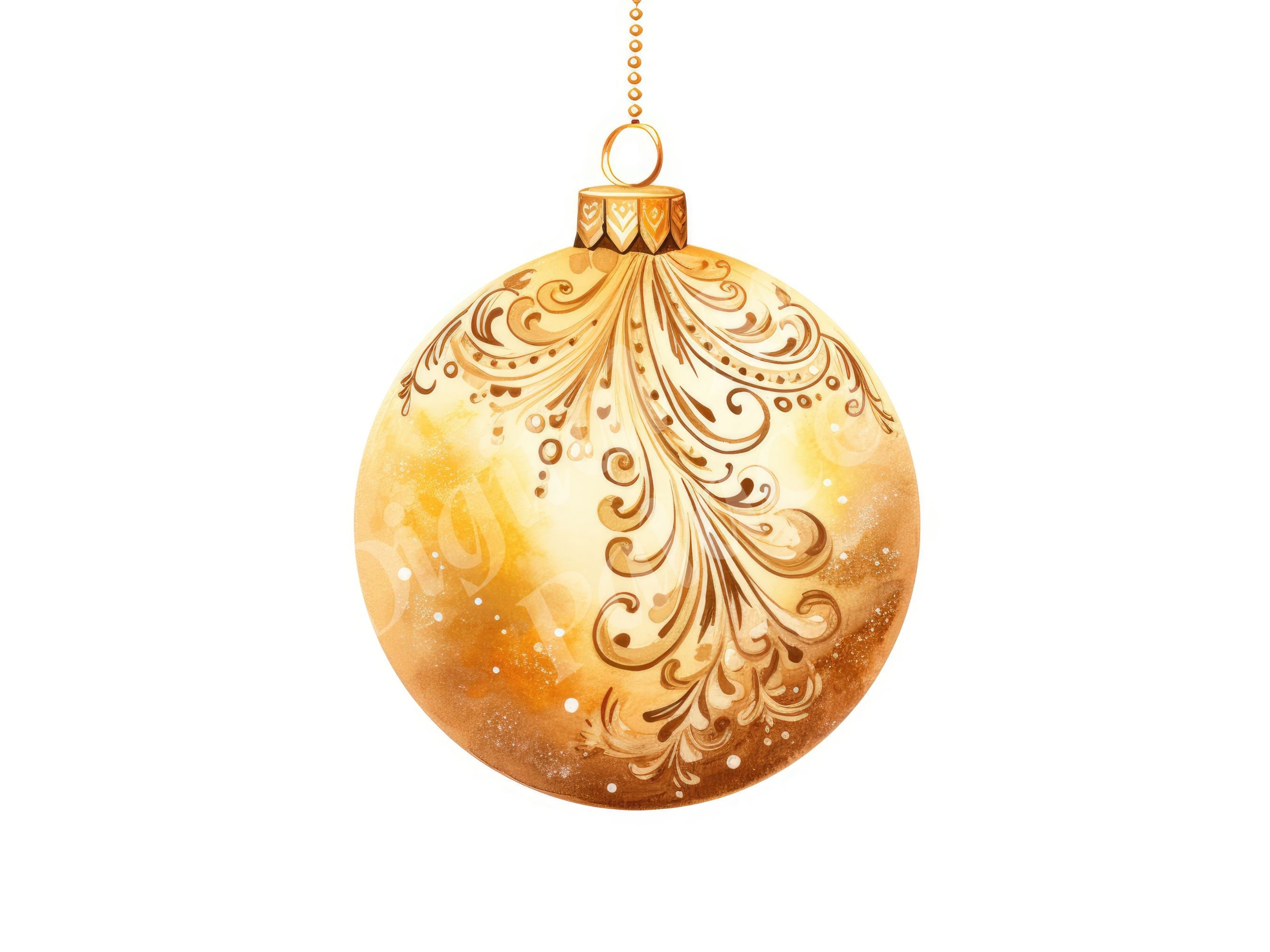 Christmas Gold Baubles Clipart, Christmas Ornament Clipart, Jpgs ...