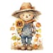 Cute Scarecrow Clipart Bundle, Fall Autumn Thanksgiving Clipart, Jpgs ...