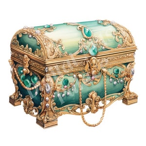 Jewelry Box Clipart, Vintage Jewelry Box Clipart, Instant Digital ...