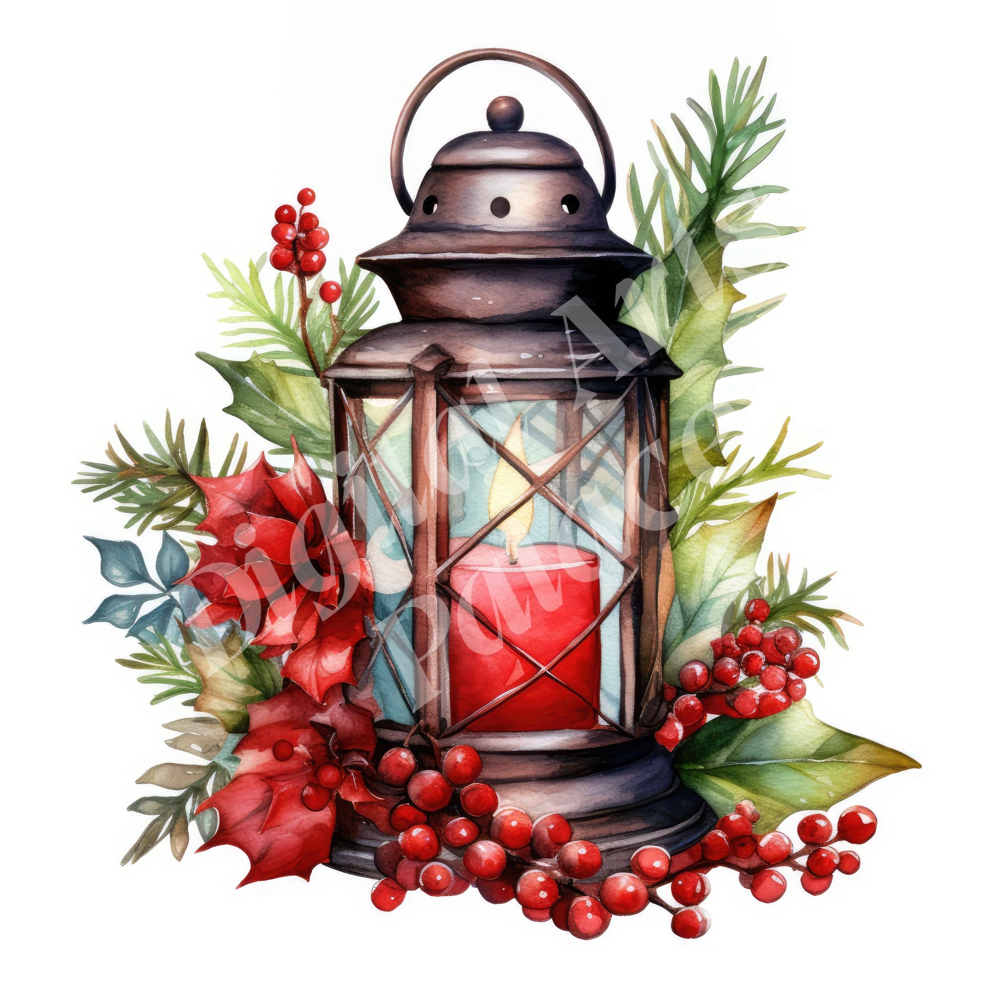 Christmas Lantern Clipart Christmas Clipart Jpgs Instant - Etsy