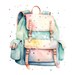 Backpack Clipart, Watercolor School Backpack Clipart, Jpgs, Instant ...