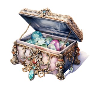 Jewelry Box Clipart, Vintage Jewelry Box Clipart, Instant Digital ...