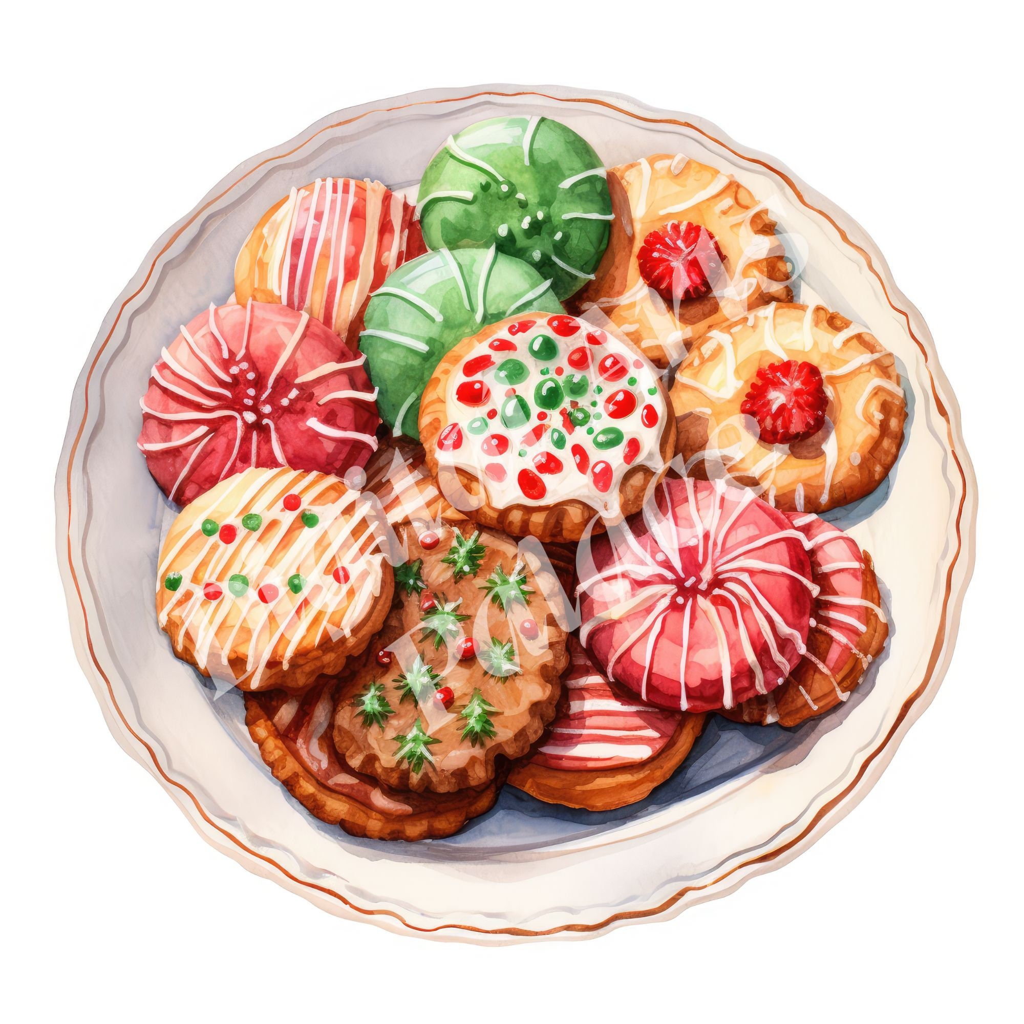 Christmas Cookies Clipart, Christmas Clipart Jpgs, Instant Digital ...