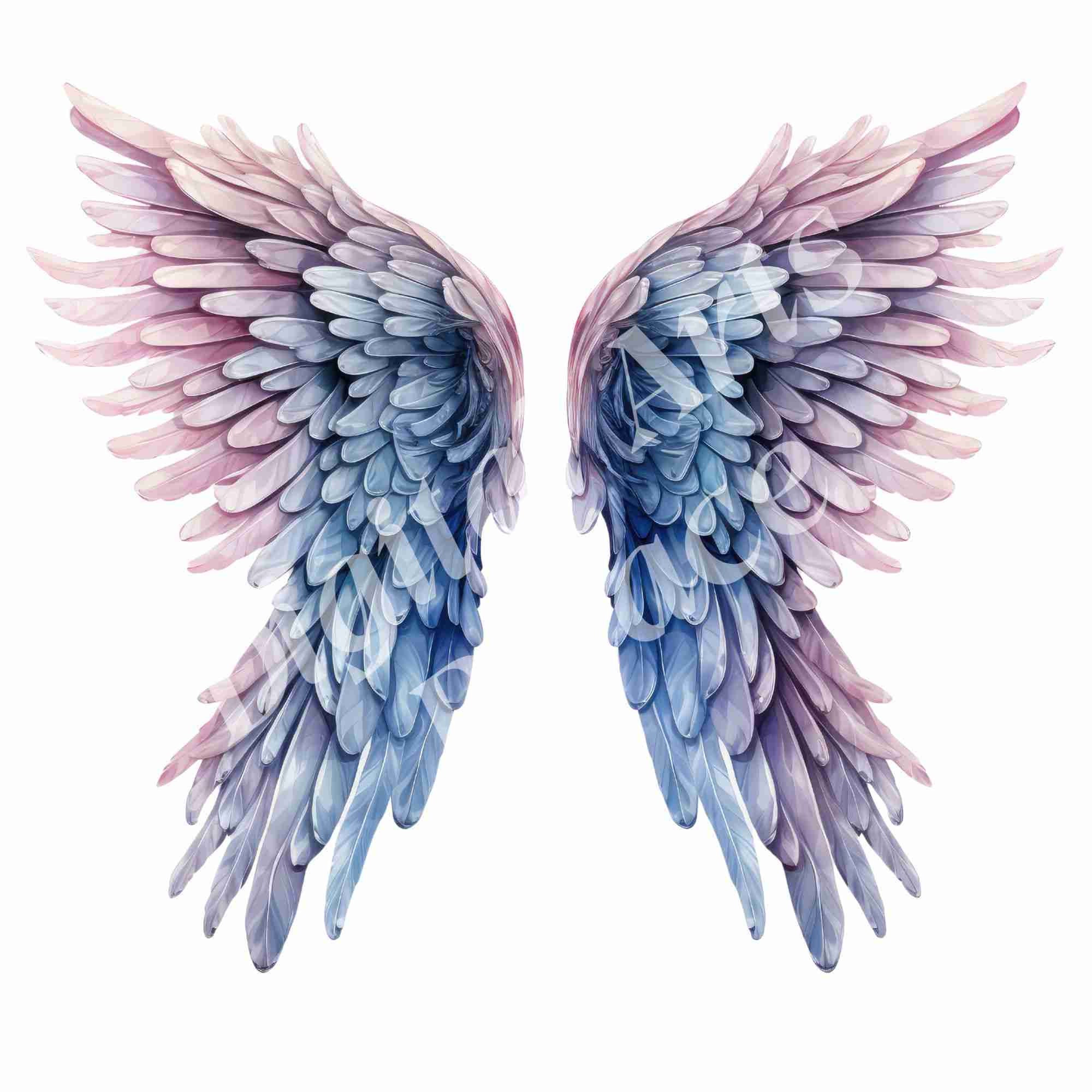 Angels Wings Clipart - Angelic Fantasy Clipart - Pngs - Instant Digital ...
