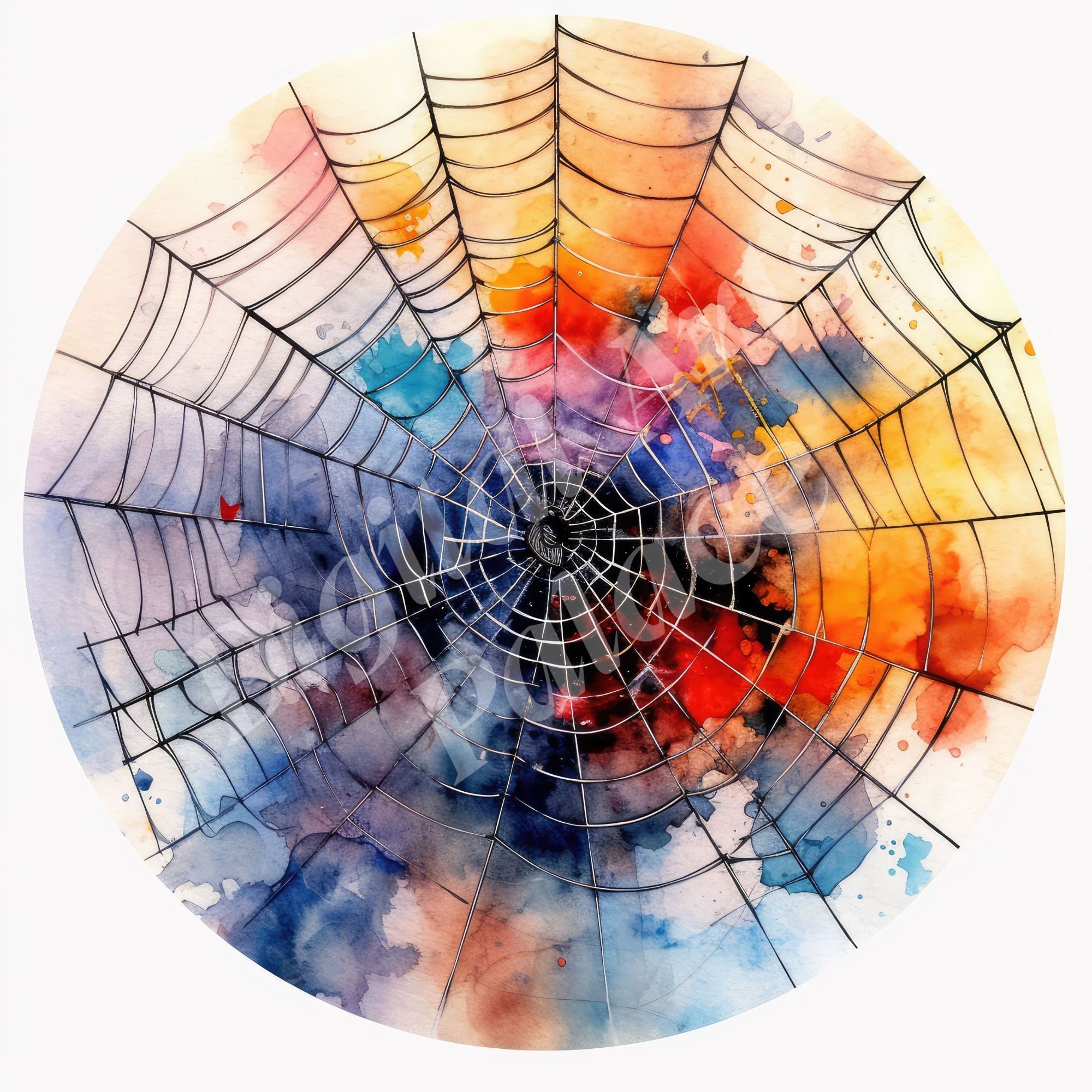Cobweb Watercolor Clipart Bundle, Fall Halloween Spiderweb Clipart ...
