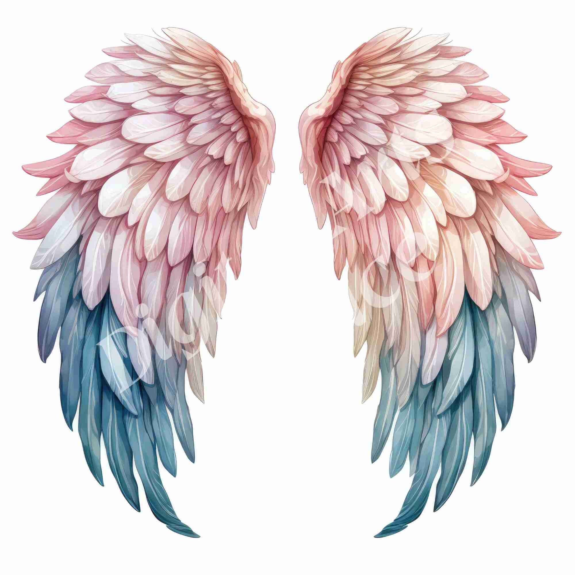 Angels Wings Clipart, Angelic Fantasy Clipart, Jpgs, Instant Digital ...