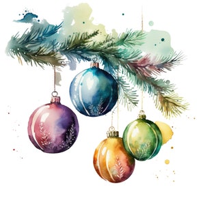 Christmas Baubles Clipart, Christmas Ornament Clipart, Jpgs, Instant ...