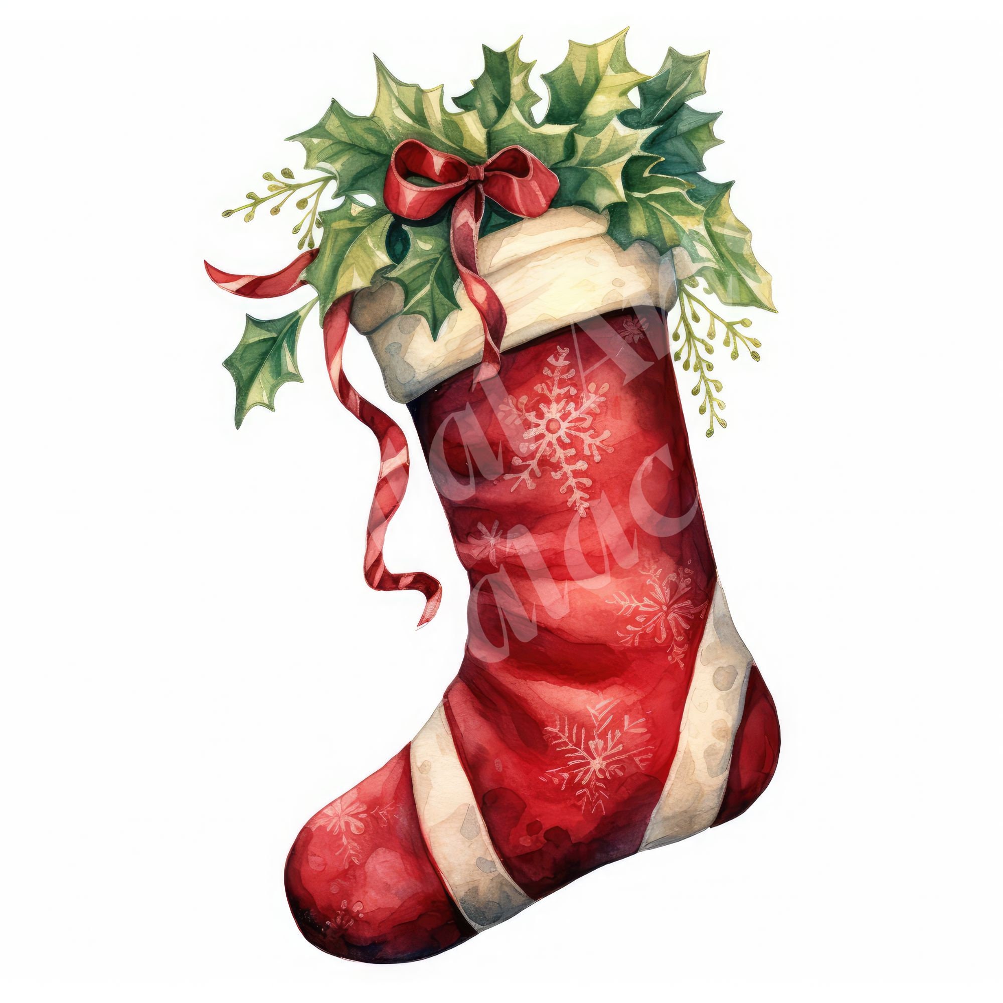 Christmas Stocking Clipart, Christmas Clipart, Jpgs, Instant Digital ...