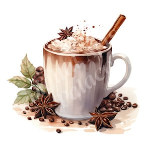 Hot Chocolate Clipart, Hot Cocoa Clipart, Jpgs, Instant Digital ...