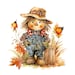 Cute Scarecrow Clipart Bundle, Fall Autumn Thanksgiving Clipart, Jpgs ...