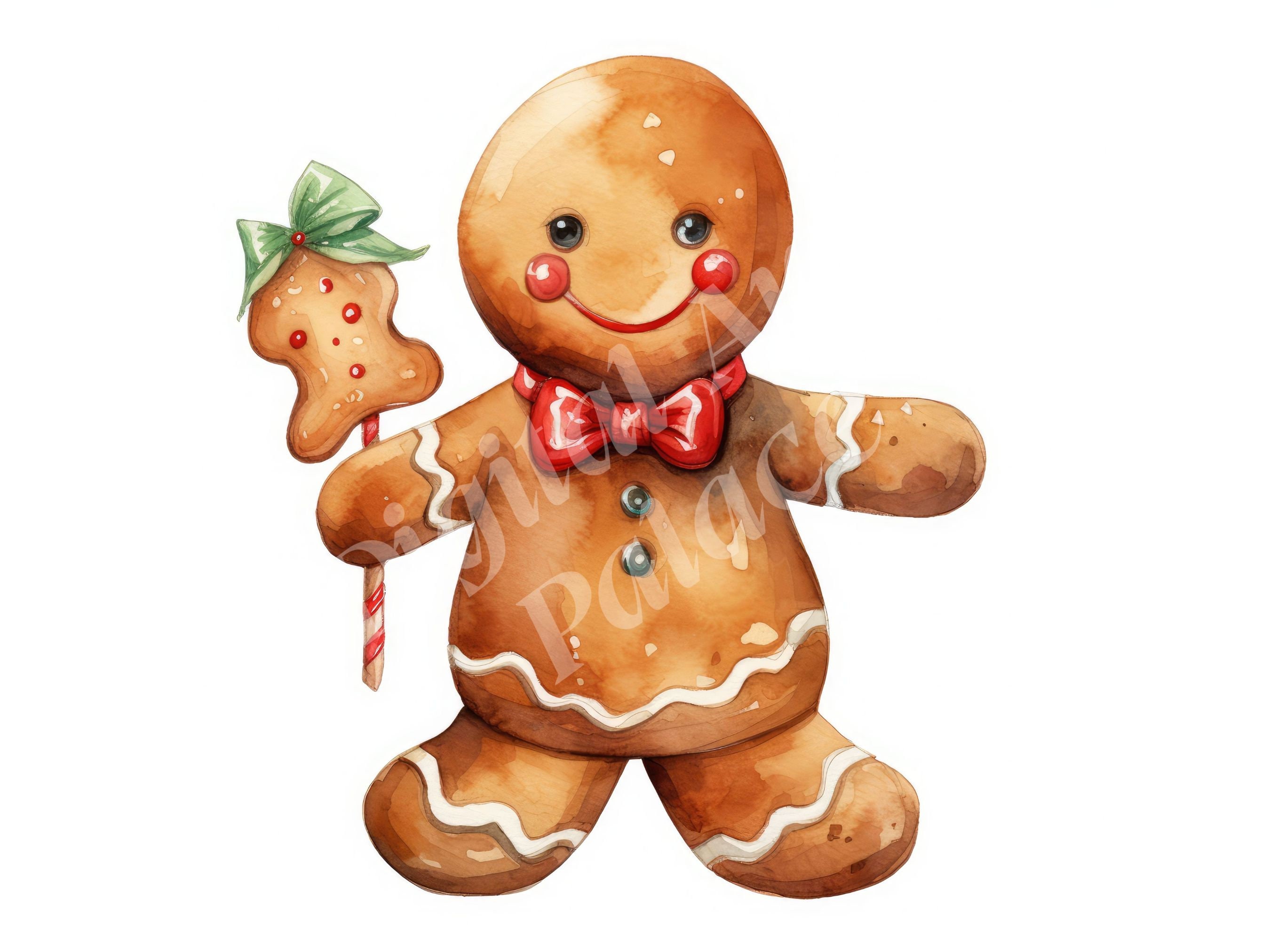 Gingerbread Man Clipart Christmas Clipart Jpgs Instant Digital Download ...
