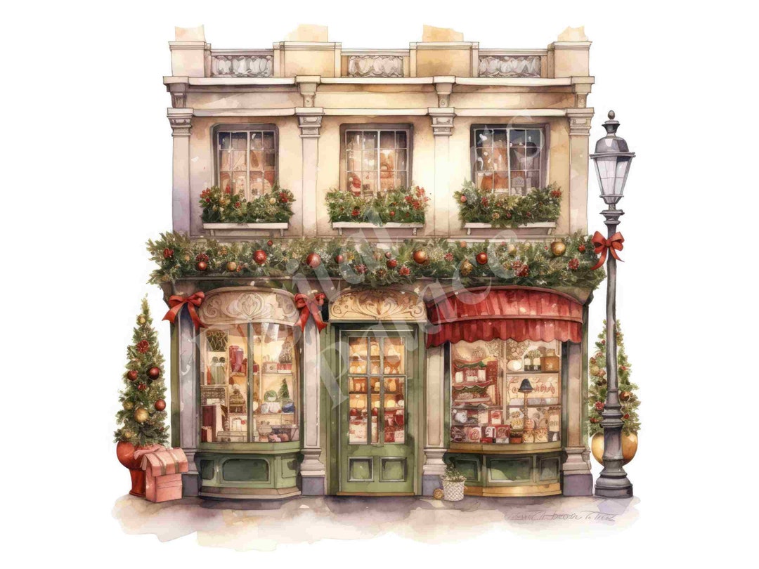Christmas Clipart, Holidays Storefront Clipart, Jpgs, Instant Digital ...