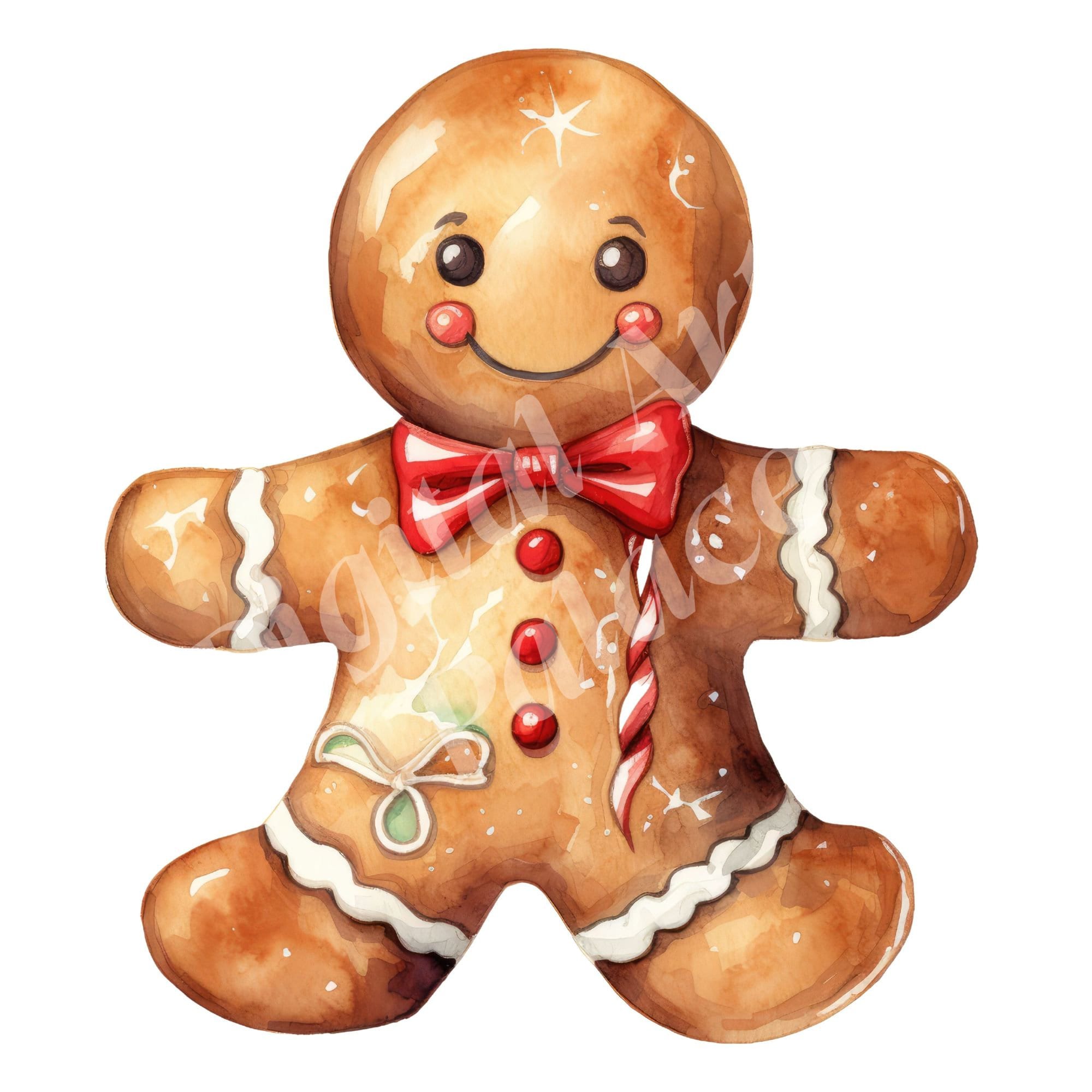 Gingerbread Man Clipart Christmas Clipart Jpgs Instant Digital Download ...