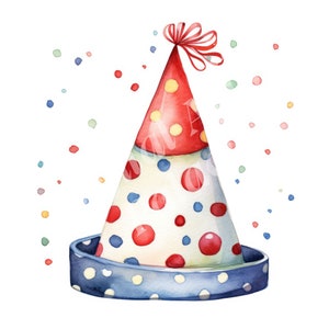 Birthday Hat Clipart, Party Hat Clipart, Jpgs, Instant Digital Download ...