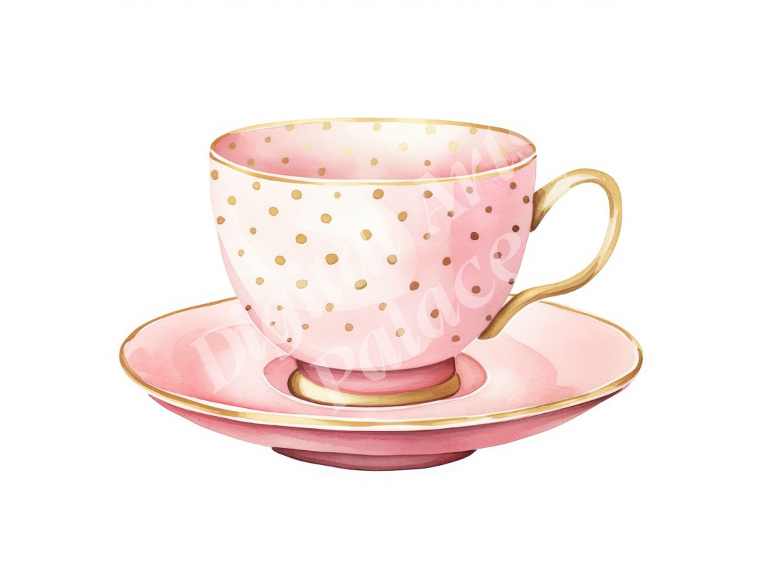 Teacup Clipart - Polka Dot Teacup Clipart - Jpgs - Instant Digital ...
