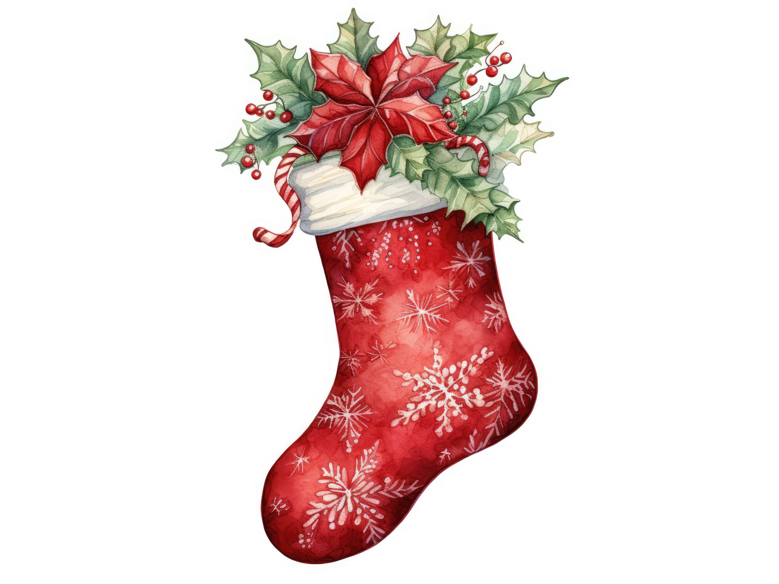 Christmas Stocking Clipart, Christmas Clipart, Jpgs, Instant Digital ...