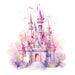 Princess Castle Clipart, Pastel Watercolor Castle Clipart, Jpgs ...