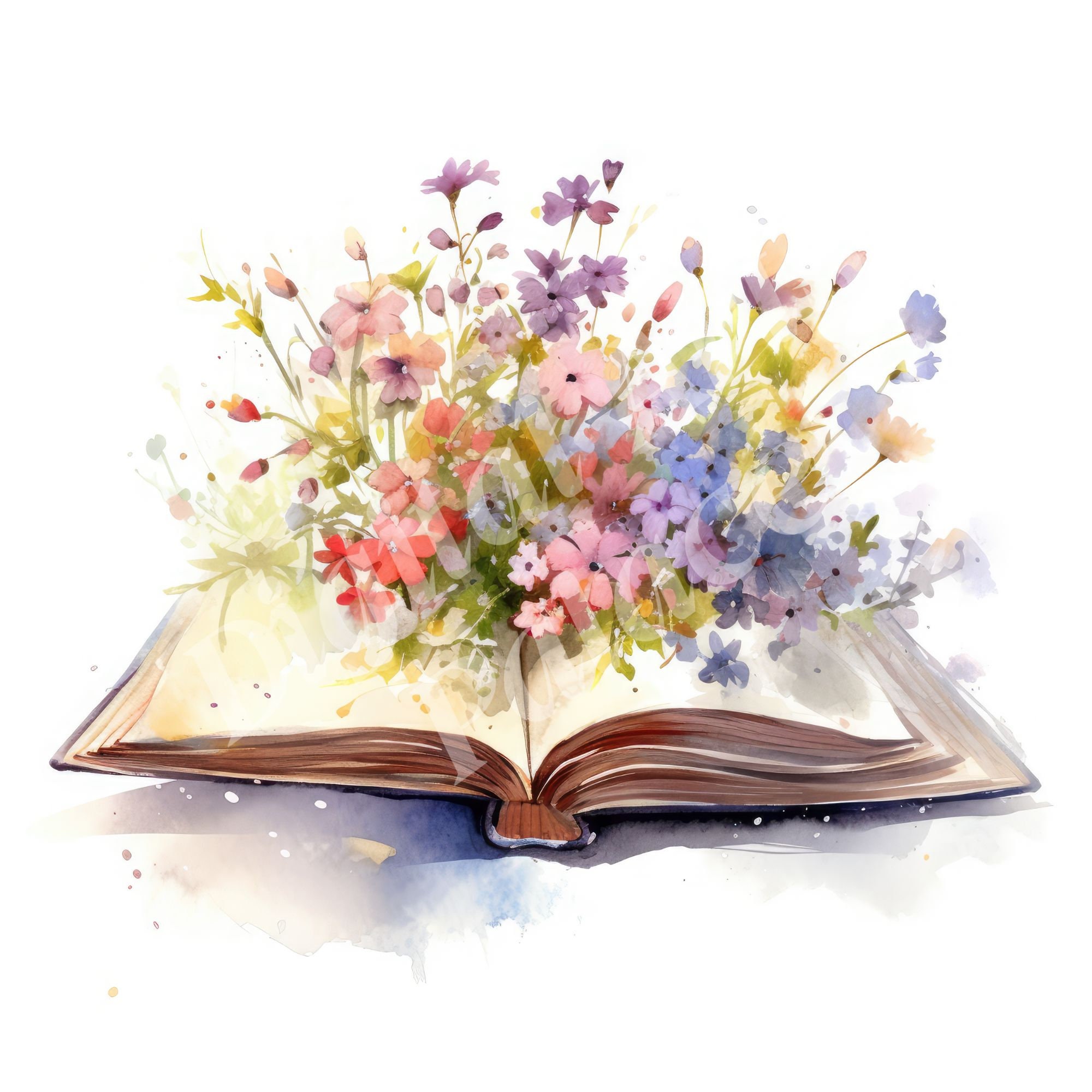 Floral Open Book Clipart Bundle, Fantasy Open Book Clipart, Jpgs ...