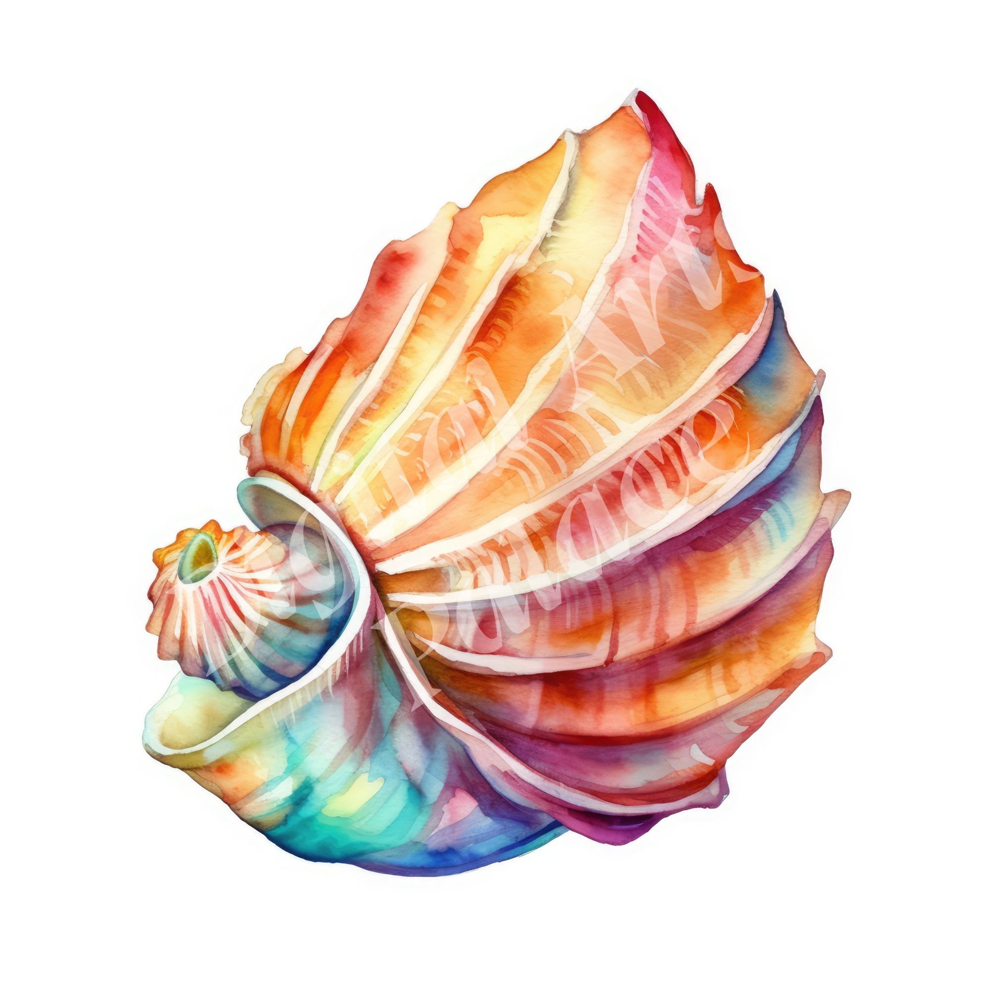 Seashells Clipart Summer Beach Clipart Jpgs Instant Digital Download ...