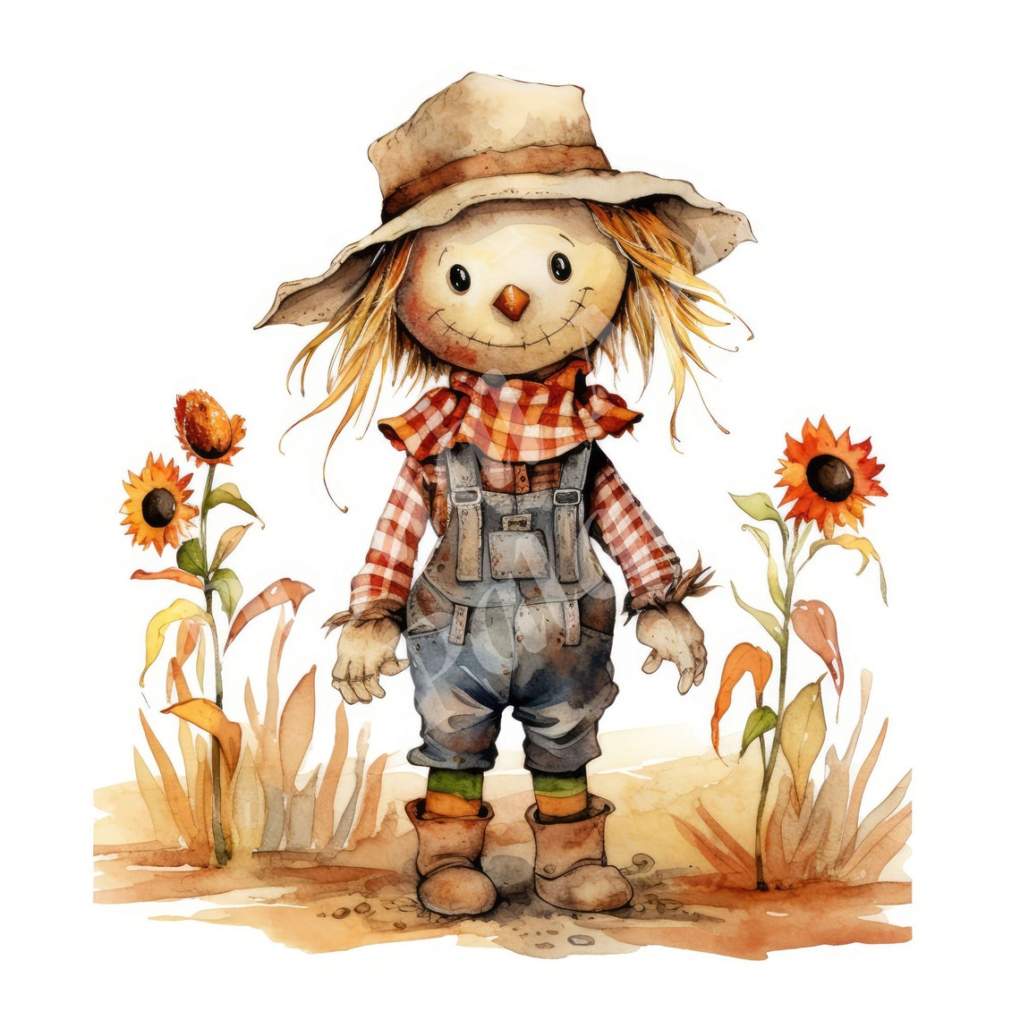 Cute Scarecrow Clipart Bundle Fall Autumn Thanksgiving - Etsy