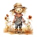 Cute Scarecrow Clipart Bundle, Fall Autumn Thanksgiving Clipart, Jpgs ...