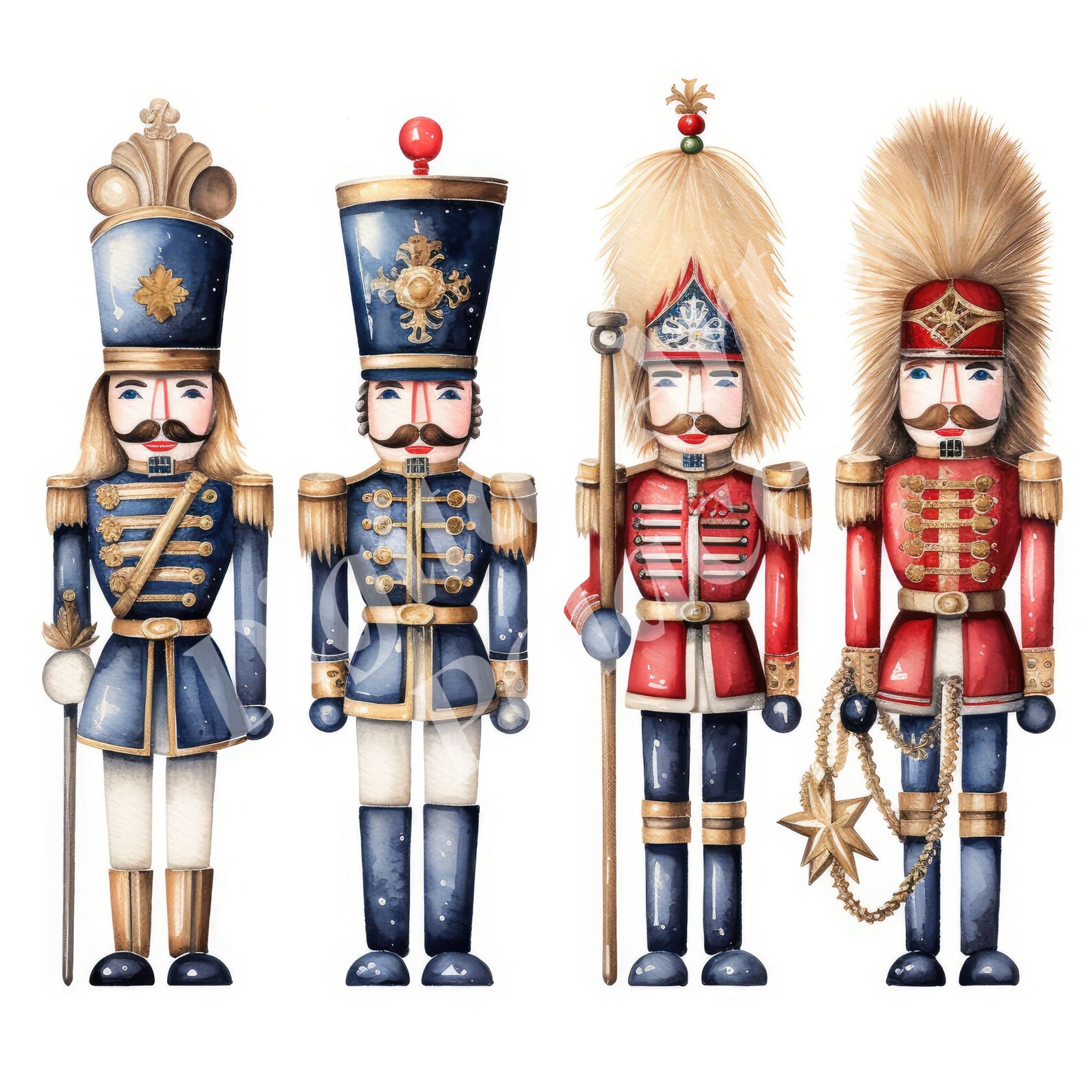 Nutcrackers Clipart, Christmas Clipart, Jpgs, Instant Digital Download ...