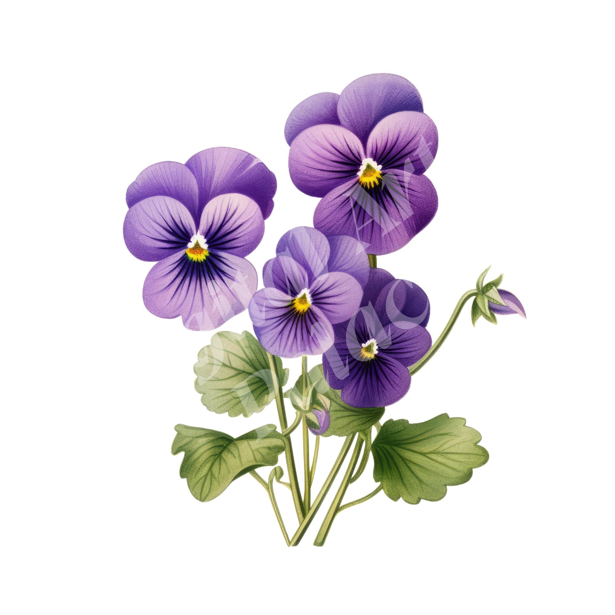 Violets Clipart, February Birth Flower Clipart, Jpgs, Digital Download ...