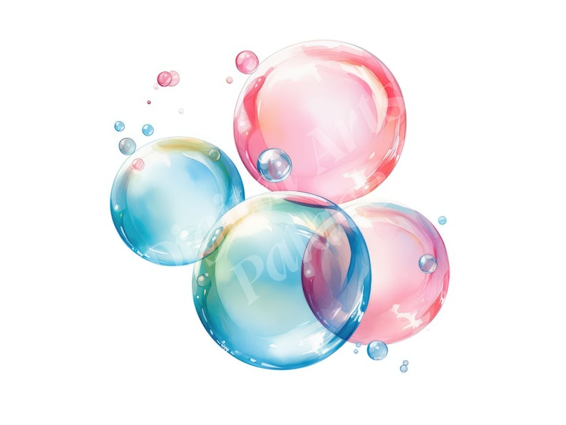Bubbles Clipart, Colorful Bubbles Clipart, Jpgs, Instant Digital ...