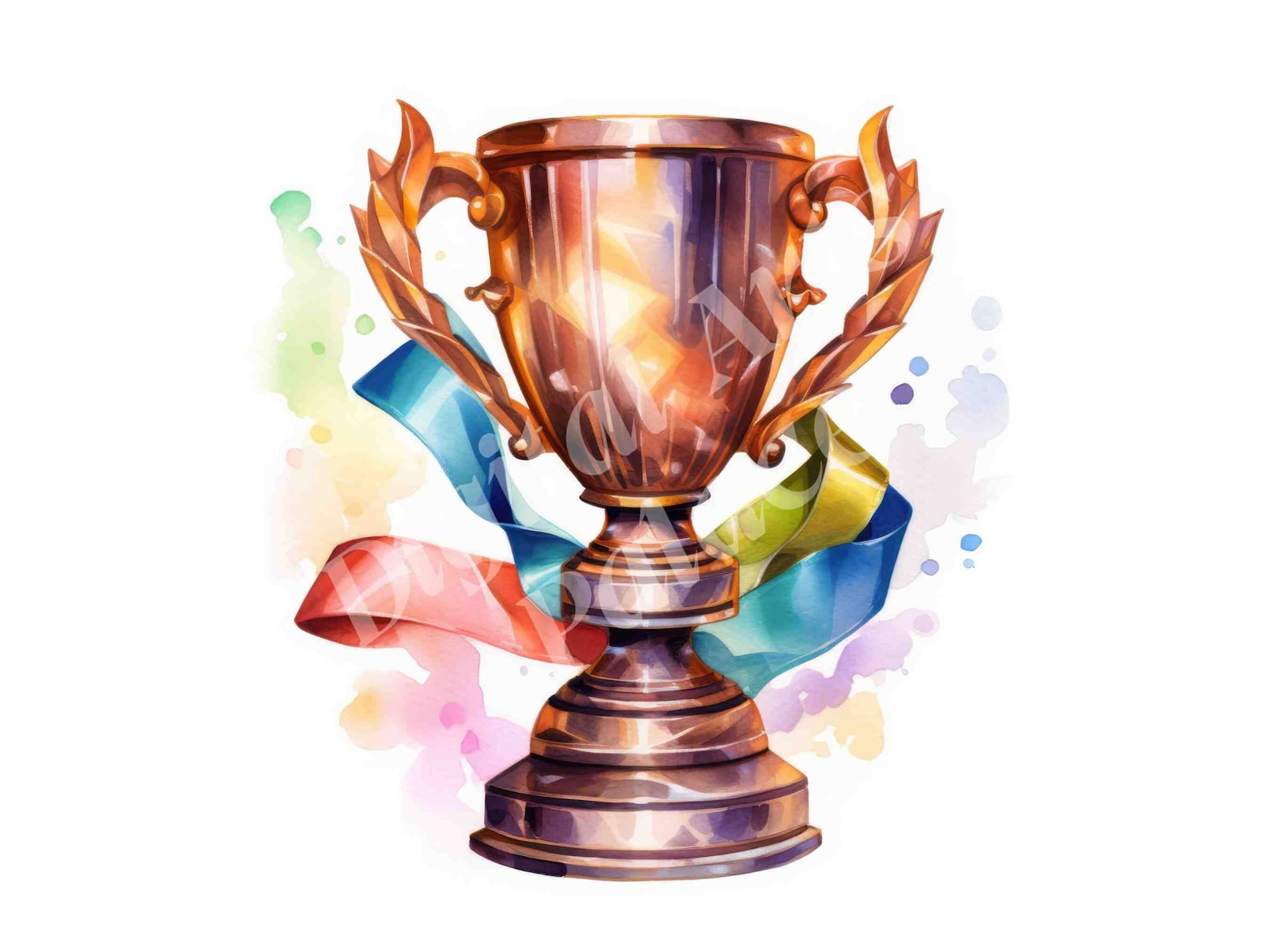 Trophy Clipart, Watercolor Award Clipart, Jpgs, Instant Digital ...