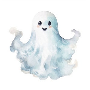 Cute Ghost Clipart Bundle - Halloween Watercolor Clipart - Jpgs ...