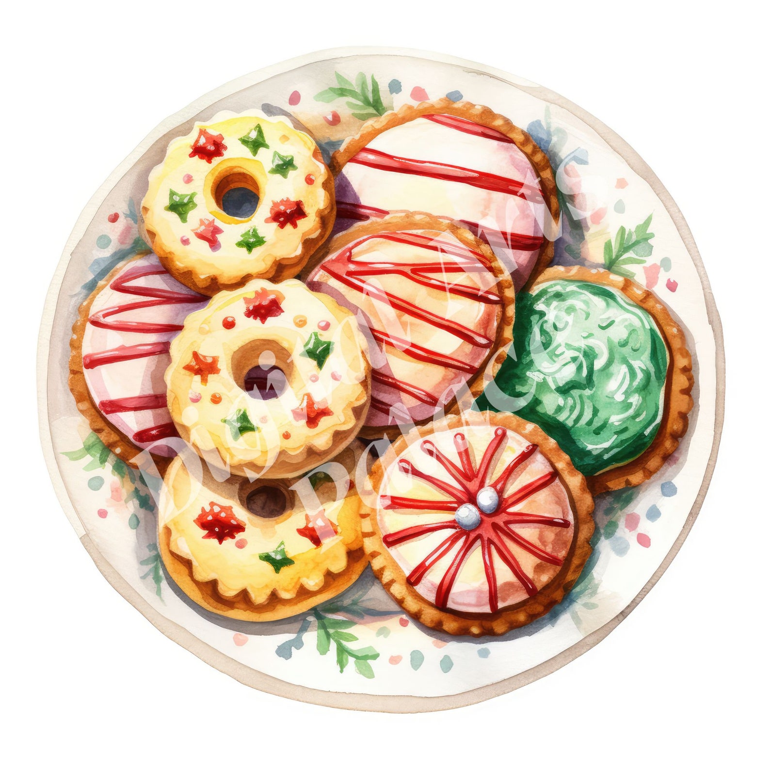 Christmas Cookies Clipart, Christmas Clipart Jpgs, Instant Digital ...