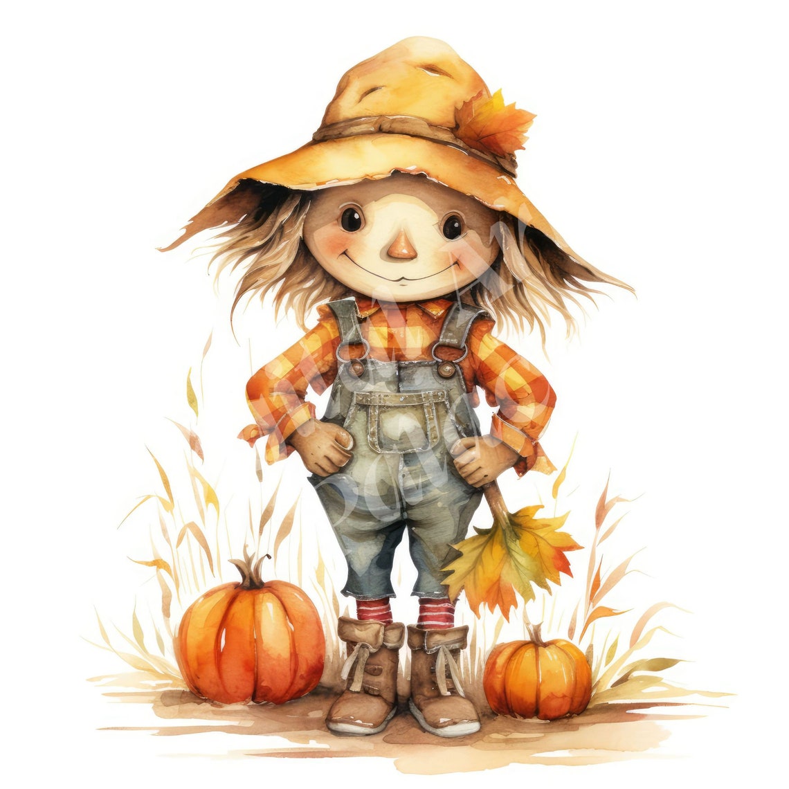 Cute Scarecrow Clipart Bundle Fall Autumn Thanksgiving - Etsy