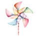 Pinwheel Clipart Bundle - Rainbow Watercolor Pinwheel Clipart - Jpgs ...