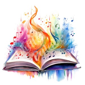 Fantasy Music Book Clipart, Fantasy Book Clipart, Jpgs, Digital ...