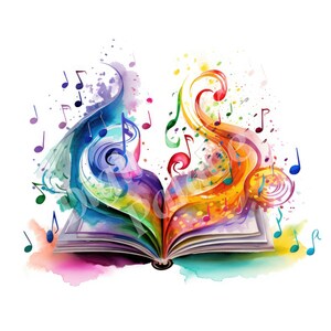 Fantasy Music Book Clipart, Fantasy Book Clipart, Jpgs, Digital ...