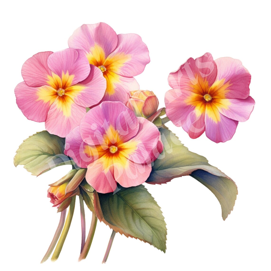 Primrose Clipart February Birth Flower Clipart Jpgs Digital - Etsy