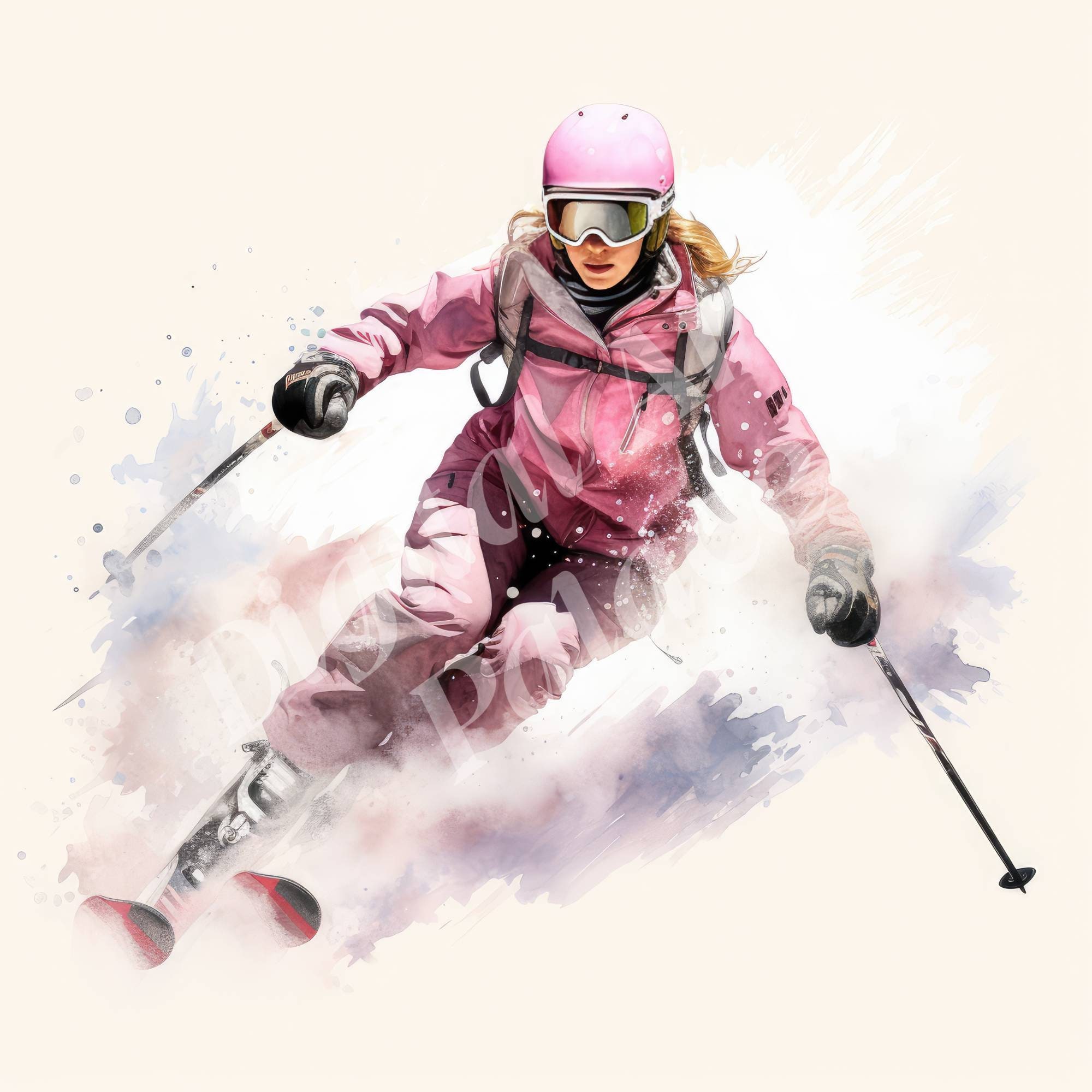 Skier Clipart Winter Ski Clipart Jpgs Instant Digital - Etsy
