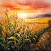Corn Field Clipart Bundle Sunset Clipart Jpgs Instant Digital Download ...