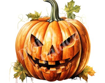 Crazy Jack-o-lantern Clipart Spooky Pumpkin Clipart - Etsy